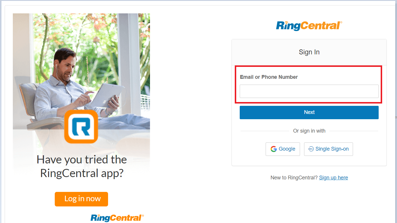 Ring Central Log in. – Nurse Next Door